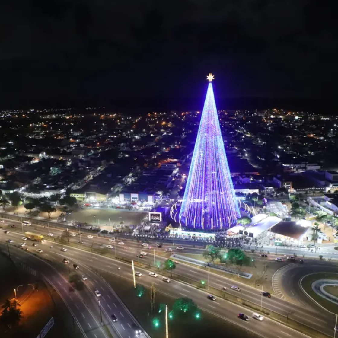Maior árvore de Natal do Brasil é acesa e encanta turistas em Natal ...